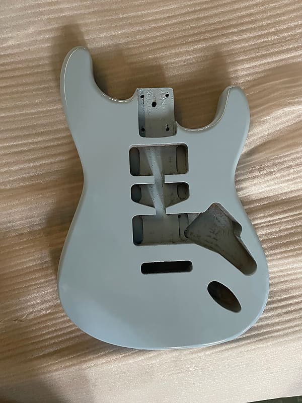 Light Gray Strat Style Guitar Poplar Wood Body | Reverb
