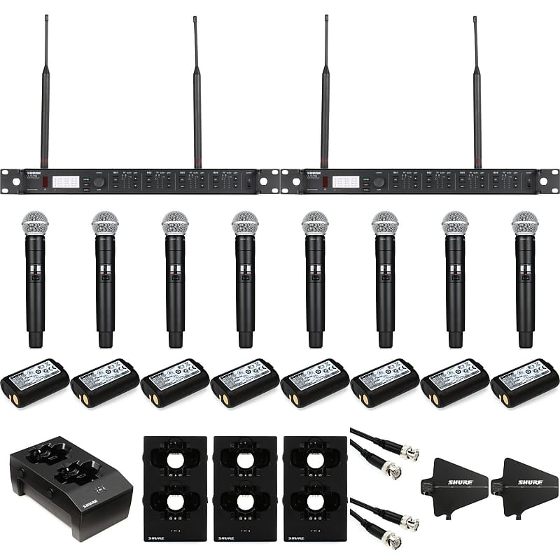 Shure ULXD4Q 8-Channel Handheld Wireless Bundle - J50A Band | Reverb