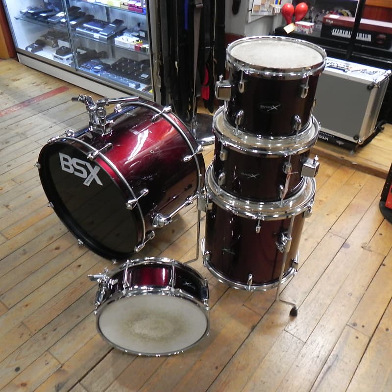 Basix DRUM KIT 5PC Drum Kit 2015-present - Red | Reverb