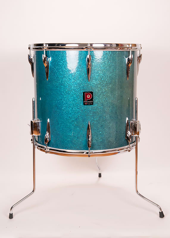 Premier 16" Floor Tom Late 60s - Aqua Glitter | Reverb