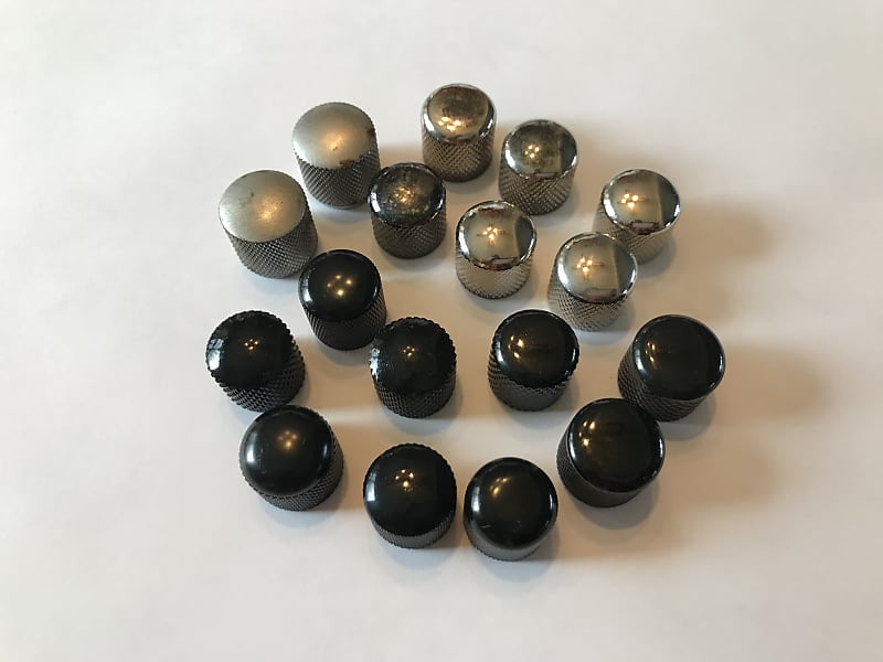 Black, Chrome & Satin Electric Guitar Push On Knobs for | Reverb