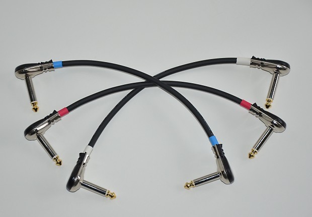 3 Pack 9 inch Low Capacitance patch cables with pancake plugs | Reverb