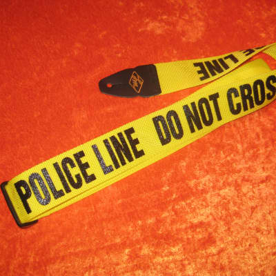 LM Police Line Yellow Guitar Strap | Reverb