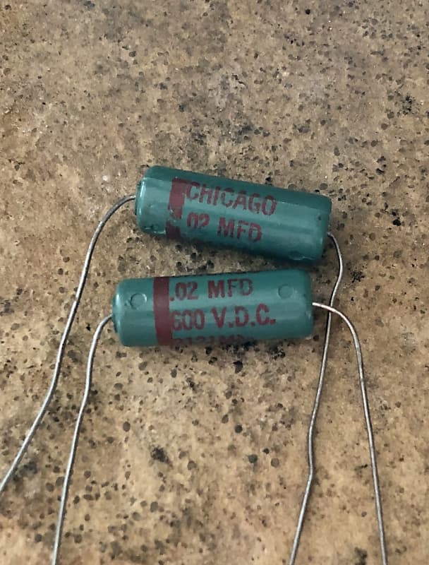 (2) Vintage New Old Stock Chicago Molded Mylar Capacitors | Reverb