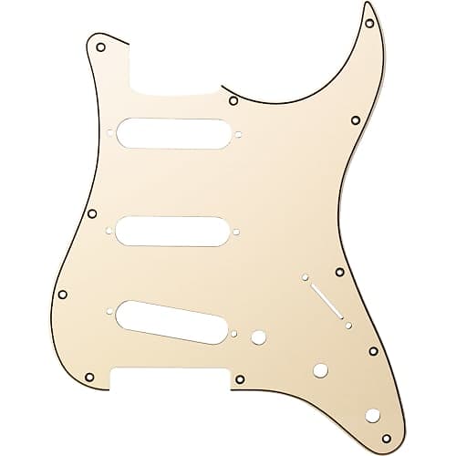 Parchment / Black / Parchment Pickguard - Strat style, 3-Ply, | Reverb