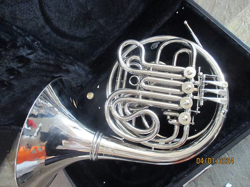 Silver Double French Horn with case and mouthpiece. Master | Reverb