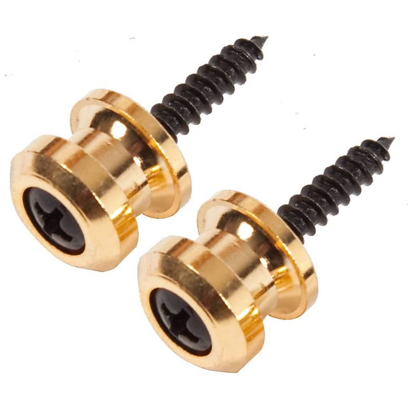 Grover Strap Lock End Pins Gold Pair GRO657 | Reverb
