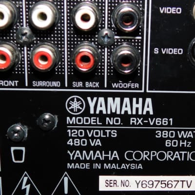 Yamaha RX-V661 receiver with remote phono input and pre outs | Reverb