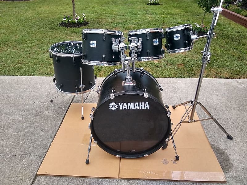 Yamaha Stage custom Matte Black 5pc Drum Set.....MINT! | Reverb