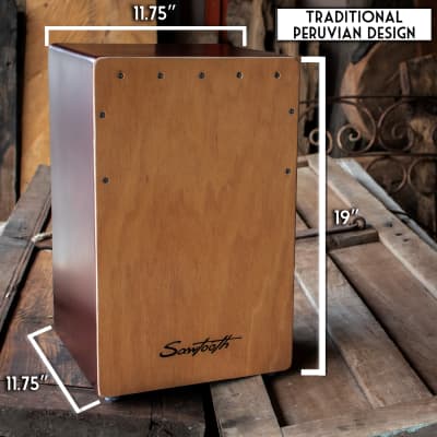 Sawtooth Cedar Wood Cajon Drum Percussion Box with | Reverb