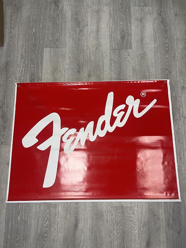 Fender USA banner sign promotional authentic dealer 1990s | Reverb