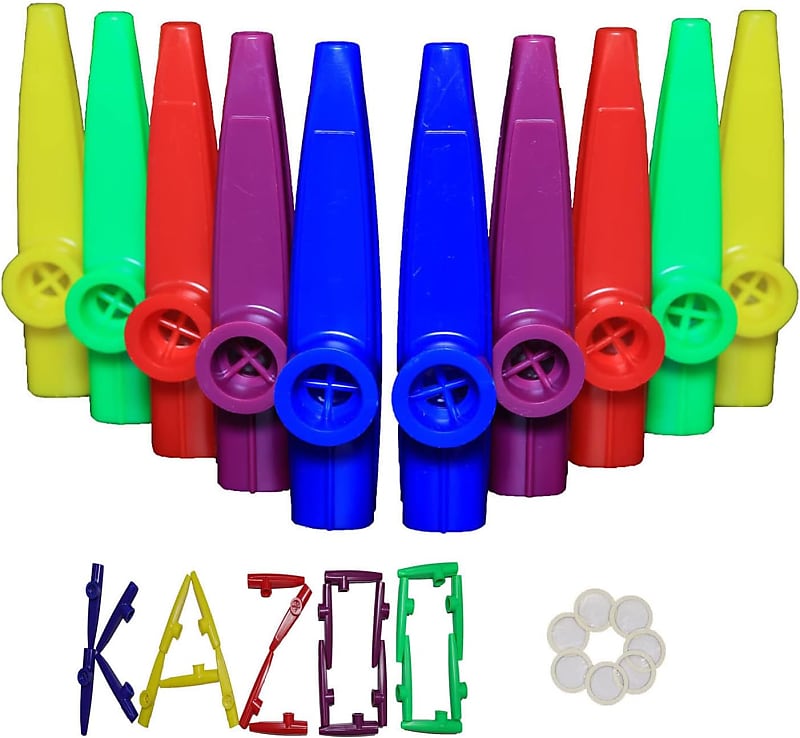 20Pcs Plastic Kazoos With 20Pcs Kazoo Flute Diaphragms,Multi | Reverb