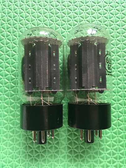Matched Pair RCA Black Plate 6L6 6L6GC Vacuum Tubes Valves | Reverb