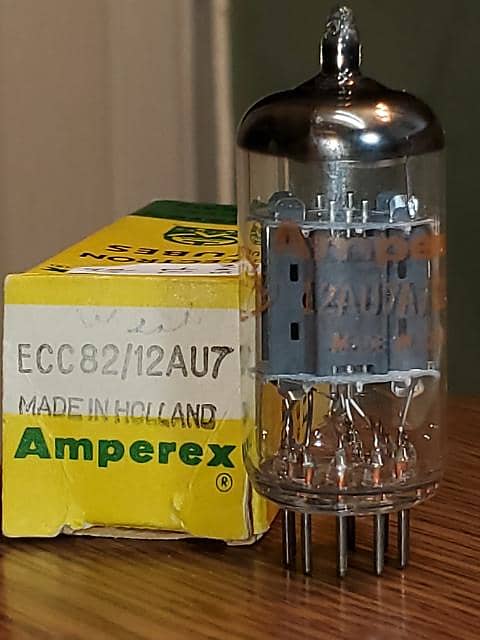 AMPEREX 12AU7 ECC82 NOS/NIB VACUUM TUBE ORANGE GLOBE | Reverb