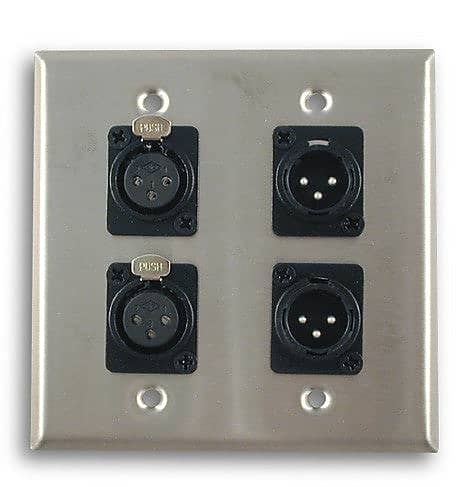 Dual Gang Stainless Steel Wall Plates with Two XLR Female/Two | Reverb