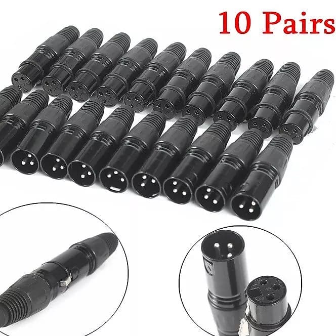 10Pair Xlr Dmx 3 Pin Male&Female Mic Snake Plug Audio | Reverb