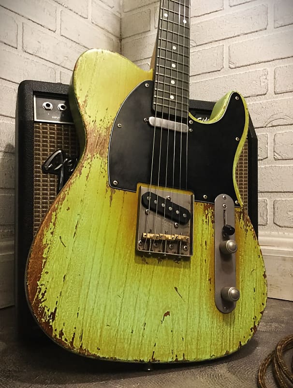 USA Relic Tele Style Electric Guitar Road Worn Green by | Reverb