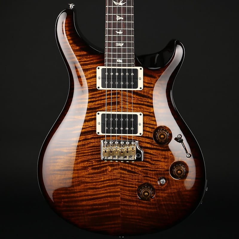 PRS Custom 24 Piezo with Pattern Thin Neck in Black Goldburst | Reverb
