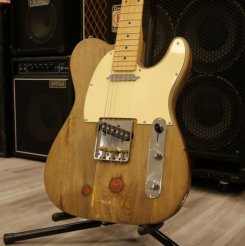 Partscaster Natural Electric Guitar Tele Custom w/ Soft Case | Reverb