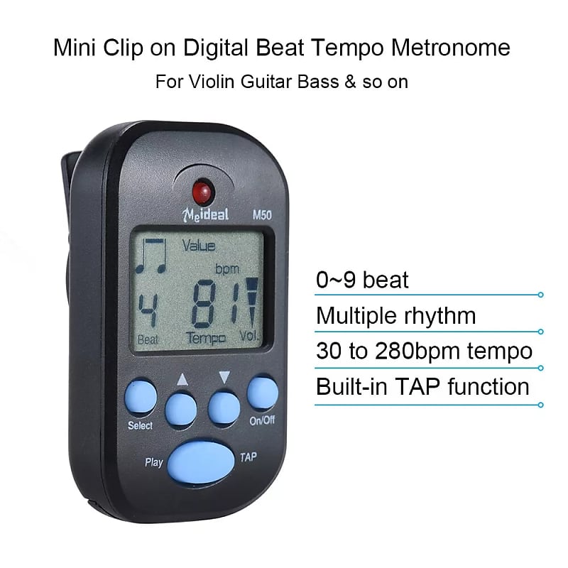 Clip-On Digital Metronome with Tap Function – Professional | Reverb