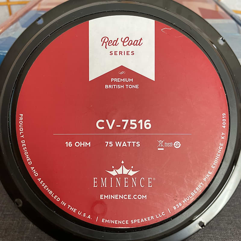 Eminence CV-7516 75W 12” 16 Ohm Speaker 2020s - Black/Red | Reverb