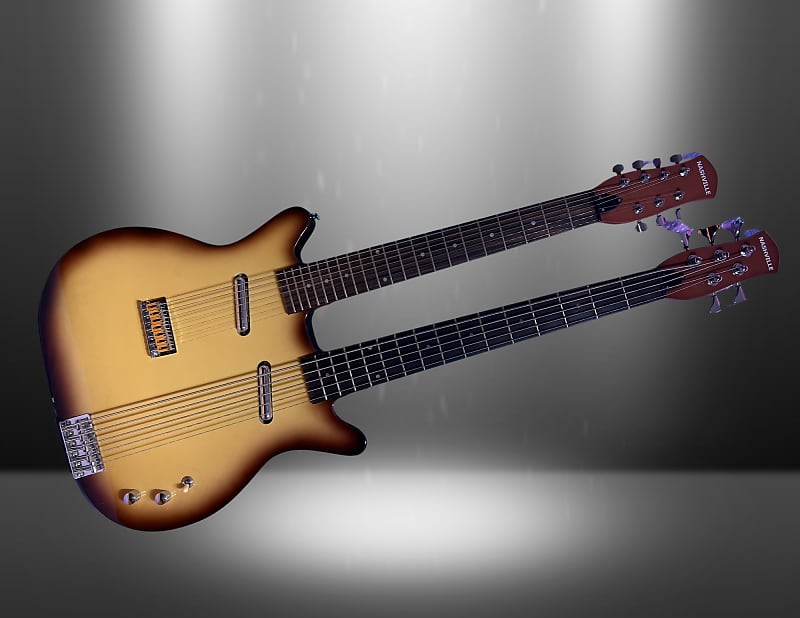 New Professional Nashville Brand Double Neck Guitar Bass | Reverb