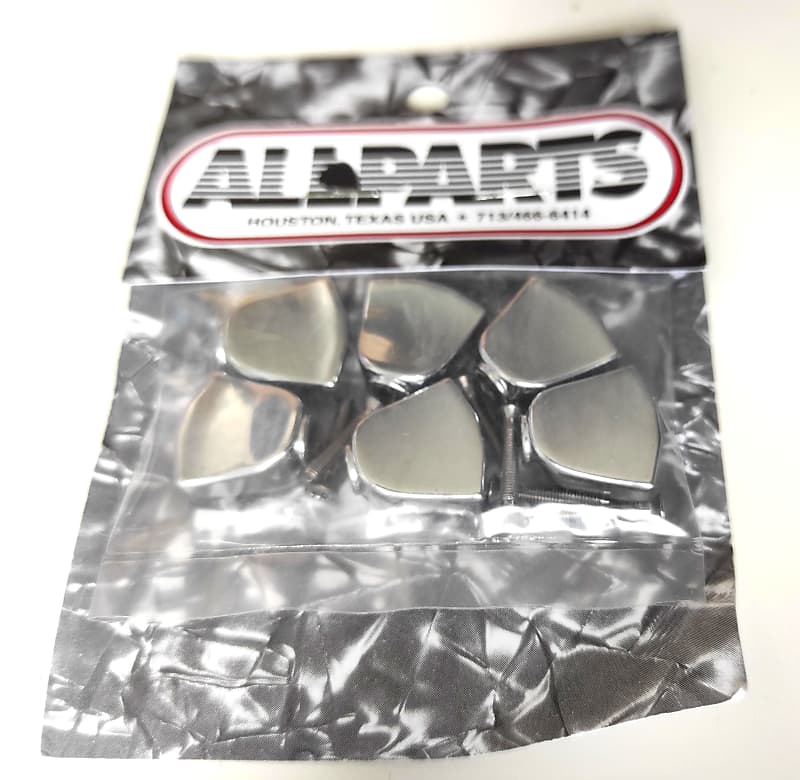 6 Keystone Chrome Metal 3x3 Knobs for Grover Tuners + | Reverb Canada