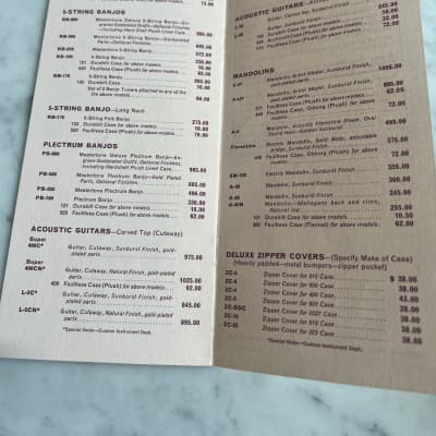 1968 Gibson Price List Rare Vintage Collector ES SG Case | Reverb