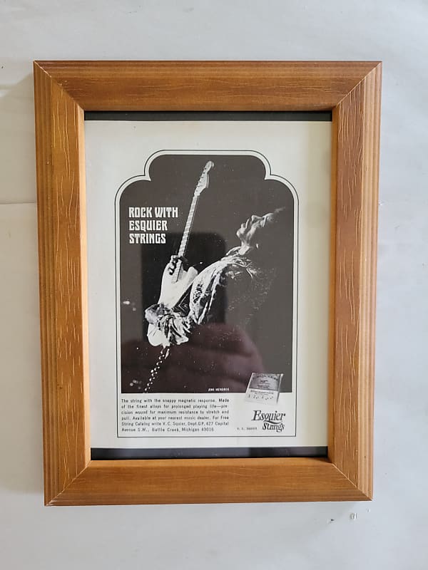 1969 Esquire Strings Promotional Ad Framed Jimi Hendrix | Reverb UK