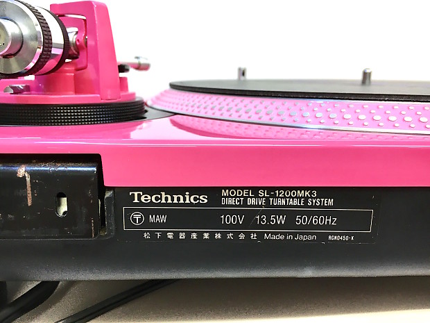 Technics SL-1200MK3 Pink with New Phono Cables | Reverb Technics SL-1200MK3 Pink with New Phono Cables | Reverb