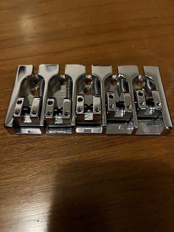 Hipshot A-style 5 string bass bridge Chrome | Reverb