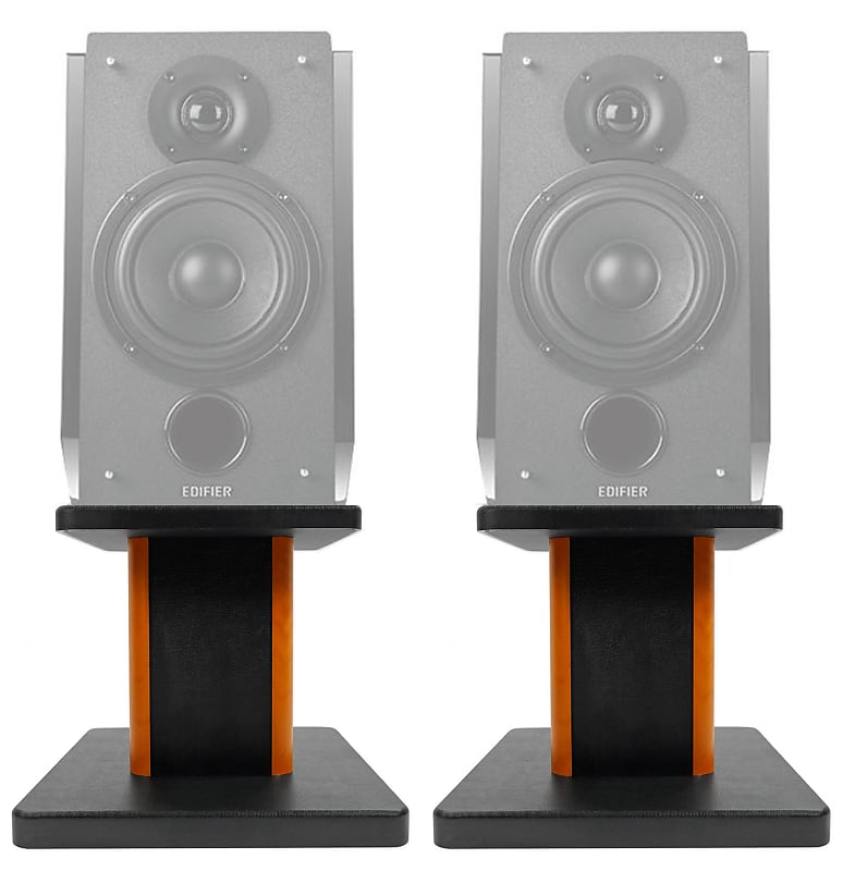 (2) 8” Wood Bookshelf Speaker Stands For Edifier R1850DB | Reverb
