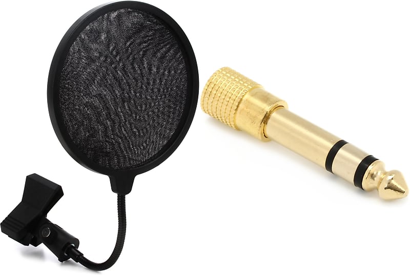 On-Stage Stands ASVS6B Nylon Pop Blocker Bundle with Hosa | Reverb