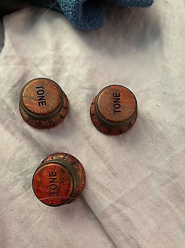 3 Piece Guitar Rosewood Tone Volume Control Knobs | Reverb