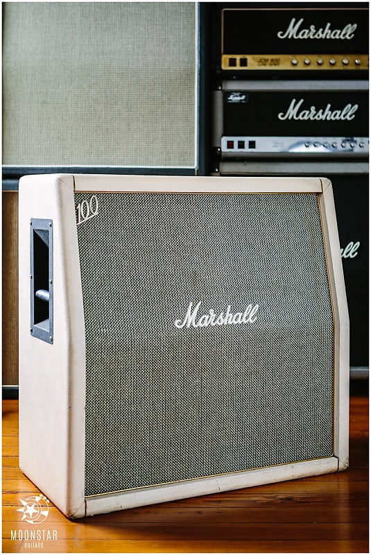 1970 White Custom Color Vintage Marshall 4x12 | Reverb