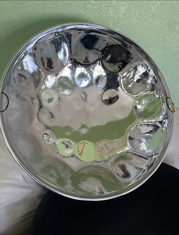 Chrome Steel Pan Drum Lead Tenor Single in C w/ Stand, | Reverb