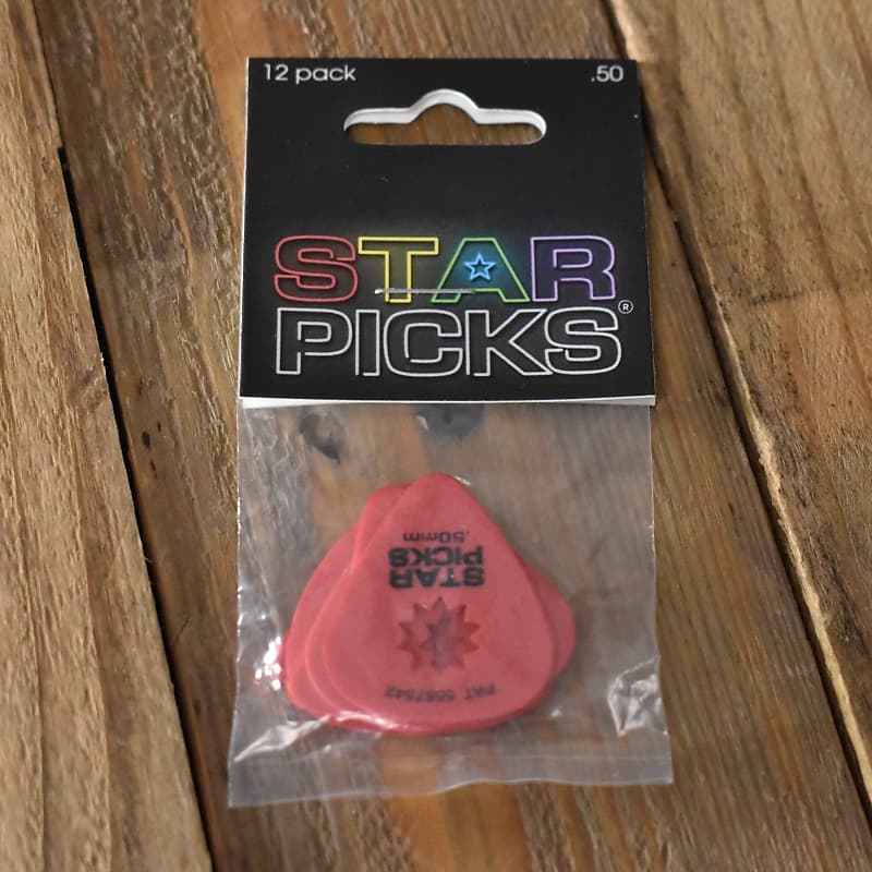 Star Picks Red .50mm Guitar Picks - 12 Pack | Reverb