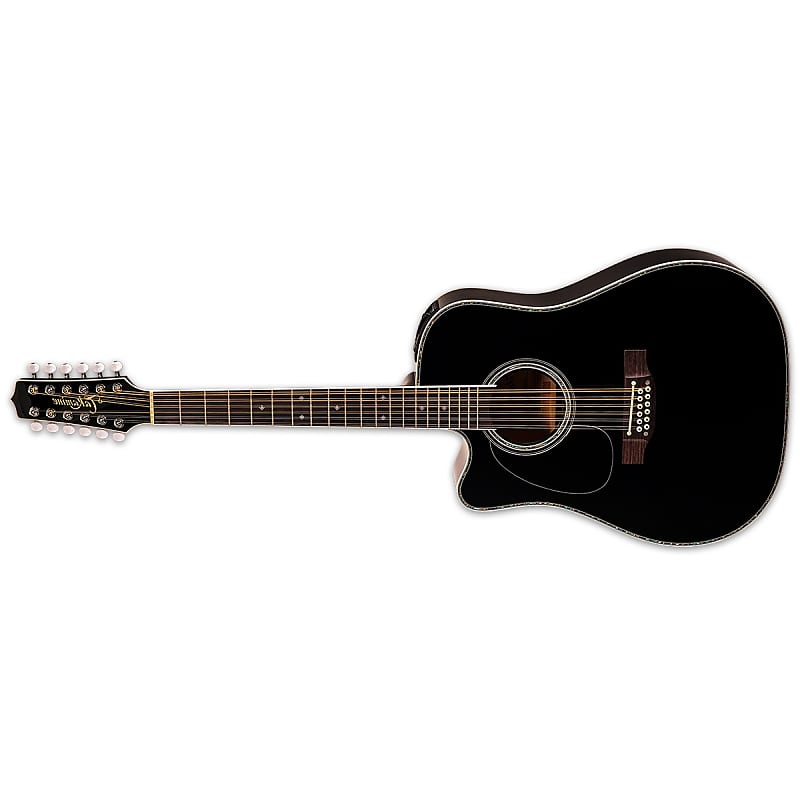 Takamine EF381DX LH Gloss Black Left-Handed 12-String | Reverb