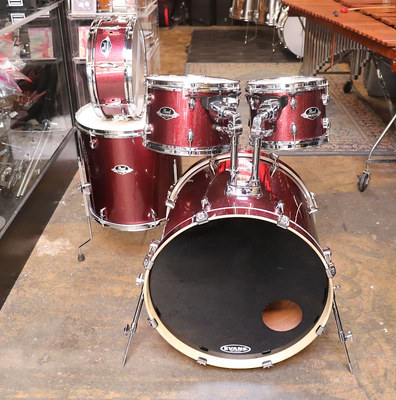 Pearl 5pc Export Drum Set Red Sparkle | Reverb