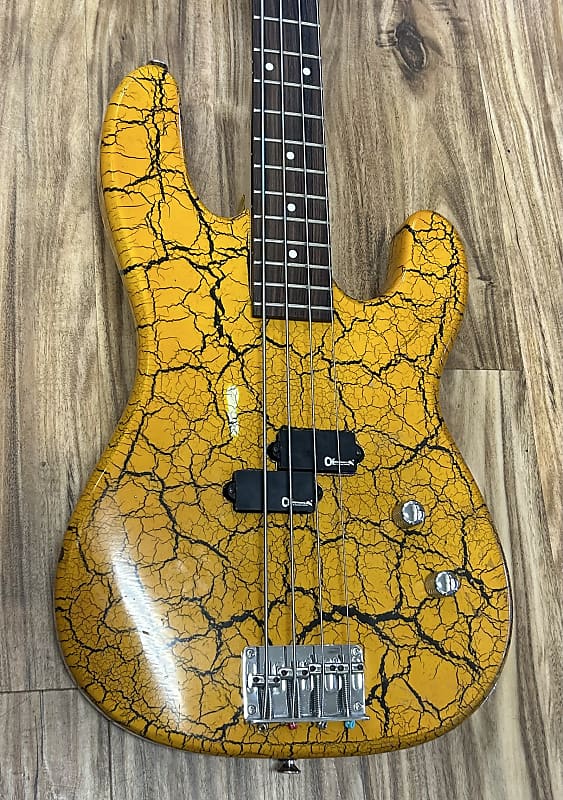 Charvette by Charvel 80s/90s - Black / Yellow Crackle | Reverb