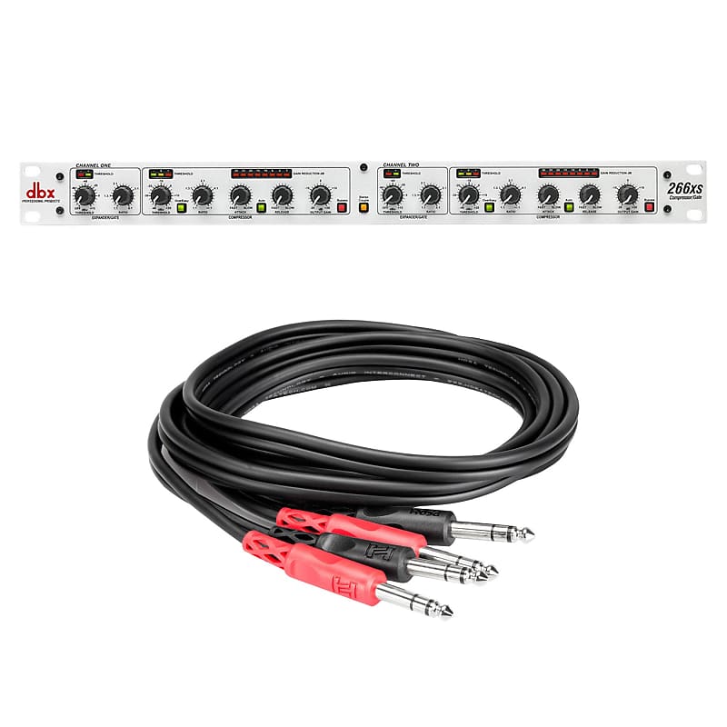 DBX 266xs Stereo Compressor Gate Bundle with Hosa CSS-201 | Reverb