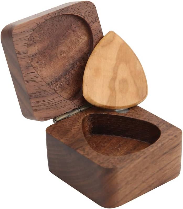 Guitar Picks Case Plectrum Box,Acacia Wood Guitar Pick Box | Reverb