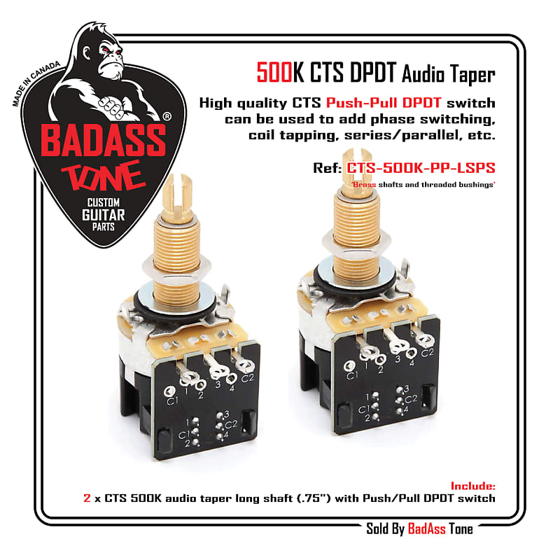 CTS 450G Series - 2 x 500K Push Pull Long Split Shaft Audio | Reverb