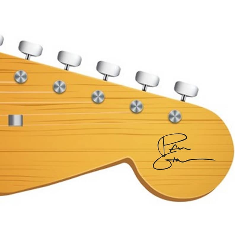 Sticker Vinyl Black Autograph Paul Gilbert Guitar Vinyl | Reverb