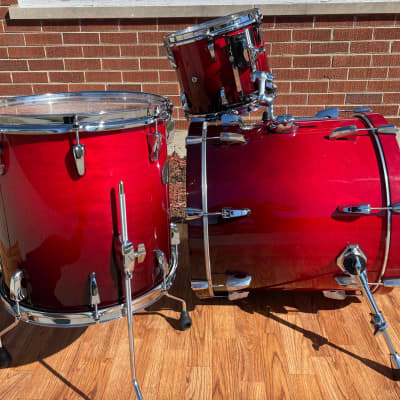 Pearl Session Custom Drum Set Cranberry Fade Red Burst | Reverb Poland