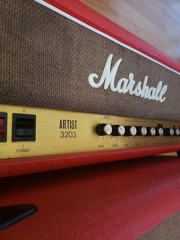 Ultra RARE! RED Marshall Artist 3203 Head And Cab COMBO!! | Reverb