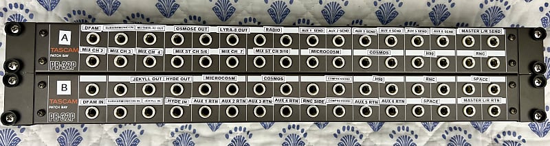 TEAC PB-32P 1/4" TS 32-Point Patchbays (Pair) | Reverb