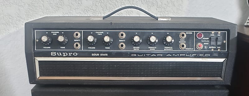Supro Vintage Early 70s Solid State Guitar Amplifier Head | Reverb