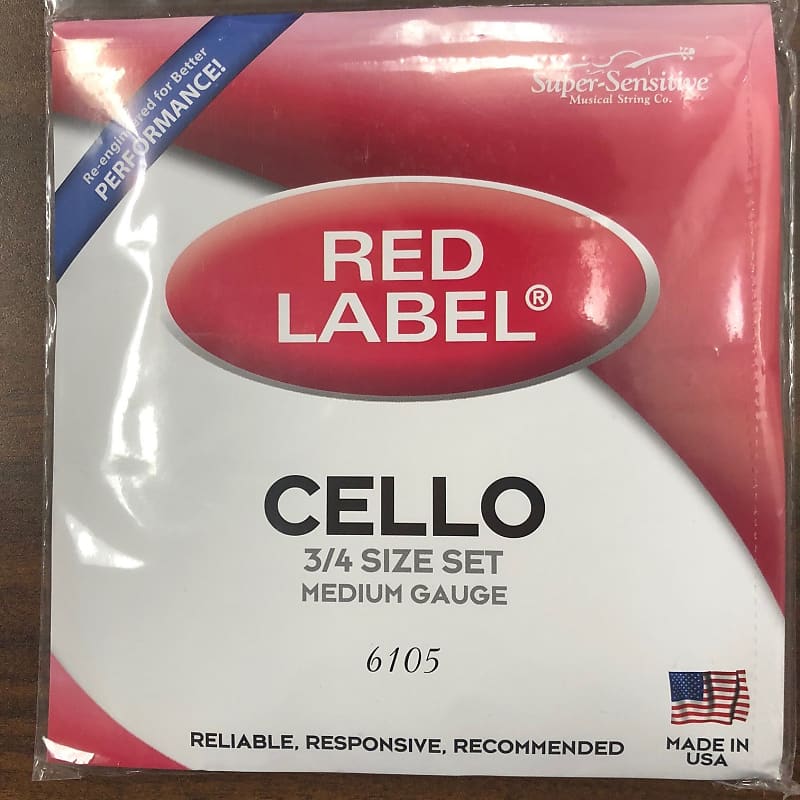 Red Label 6105 Cello 3/4 Medium Gauge Strings | Reverb