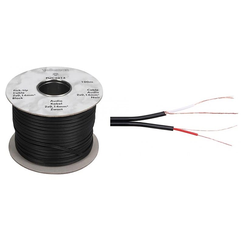 COIL 100 METERS SHIELDED CABLE 2 X (M + 1C) 0.14mm² BLACK | Reverb